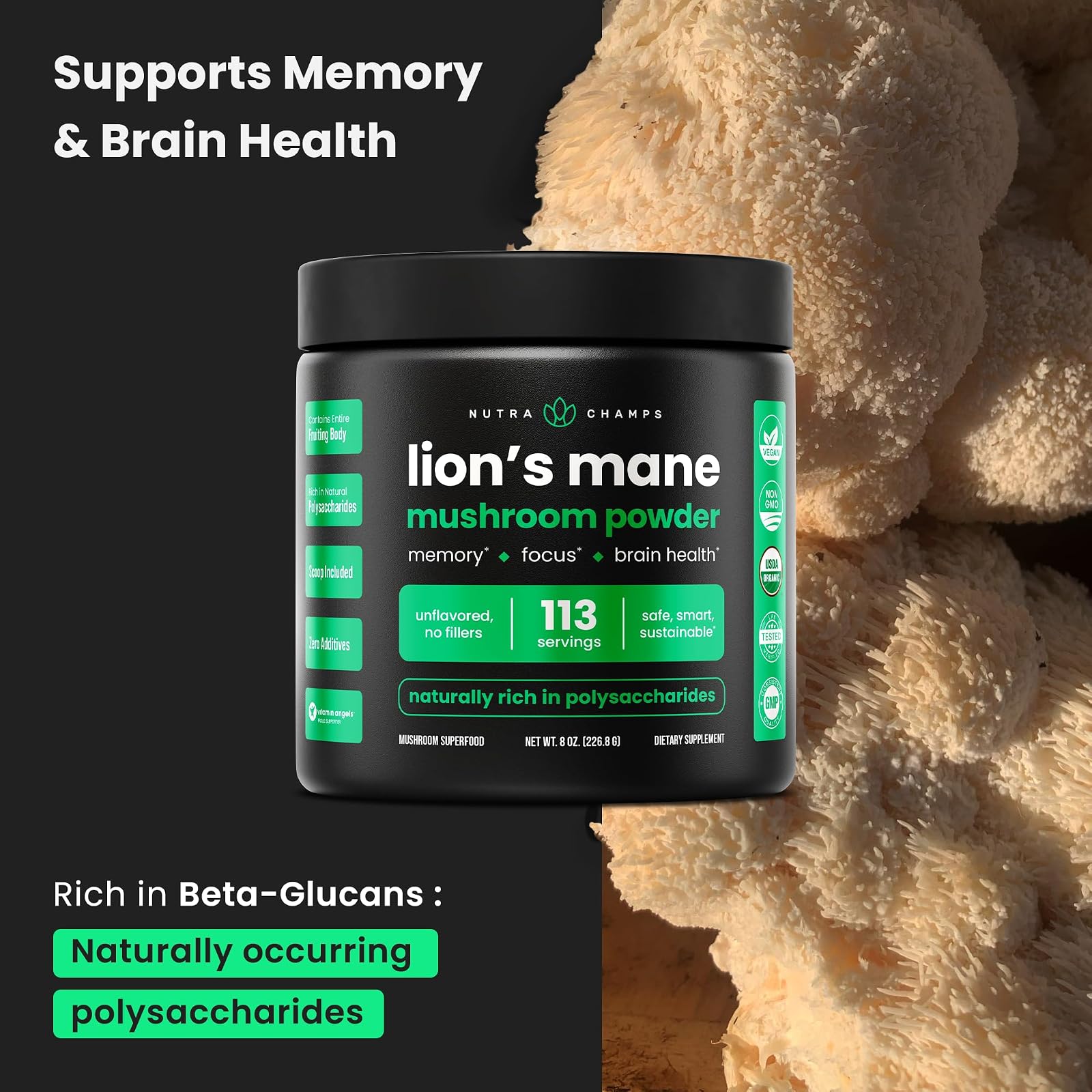 NutraChamps lion's mane for focus