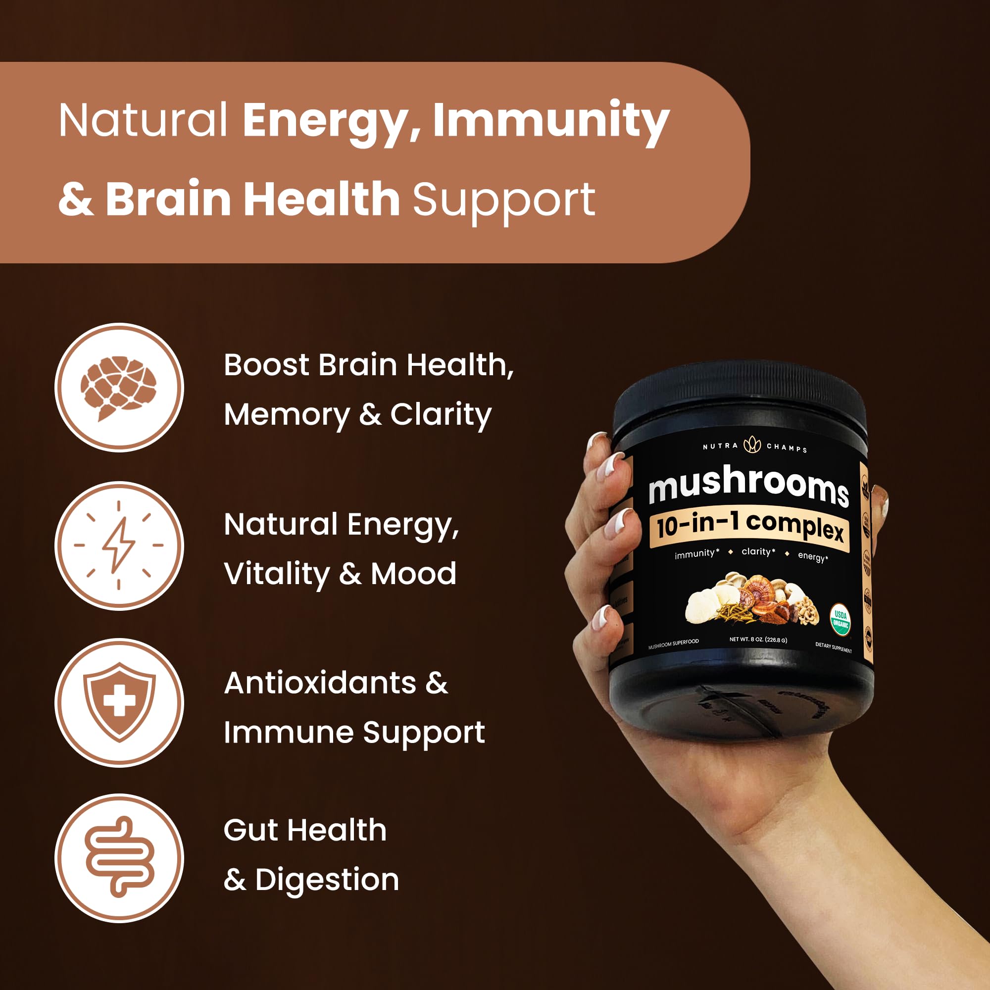 NutraChamps mushrooms for mental clarity