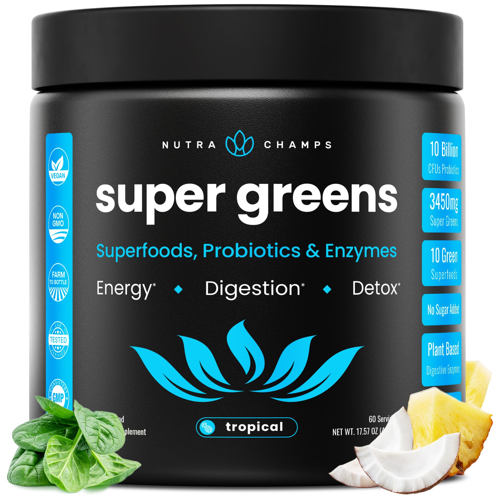 NutraChamps spirulina superfood powder