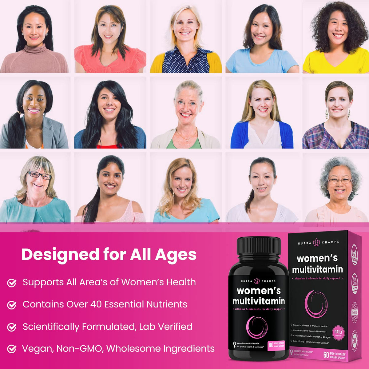 NutraChamps women's multivitamin benefits