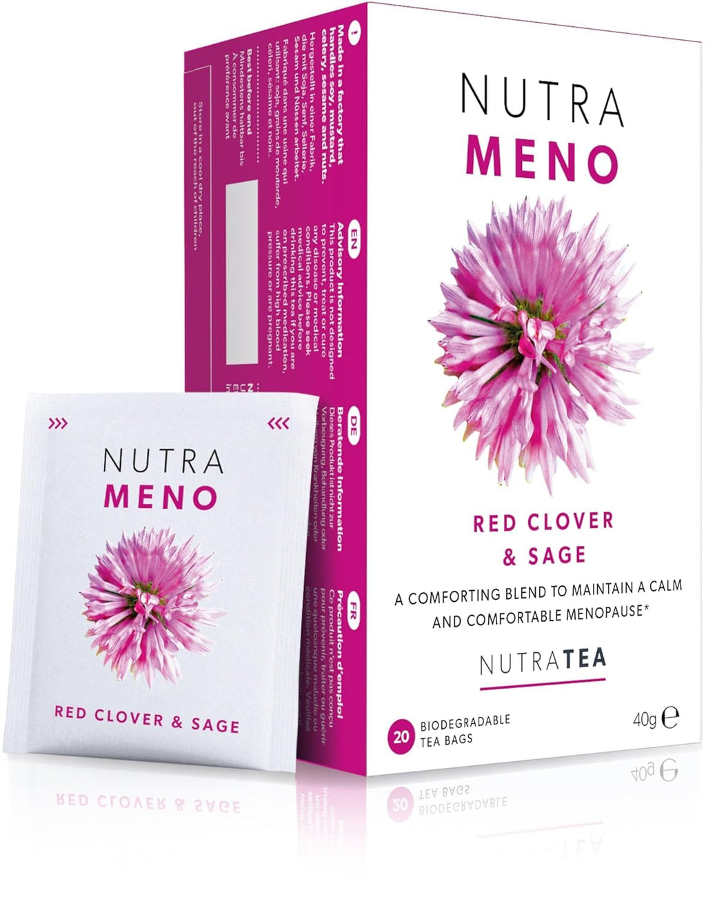 NutraMeno red clover herbal tea bags