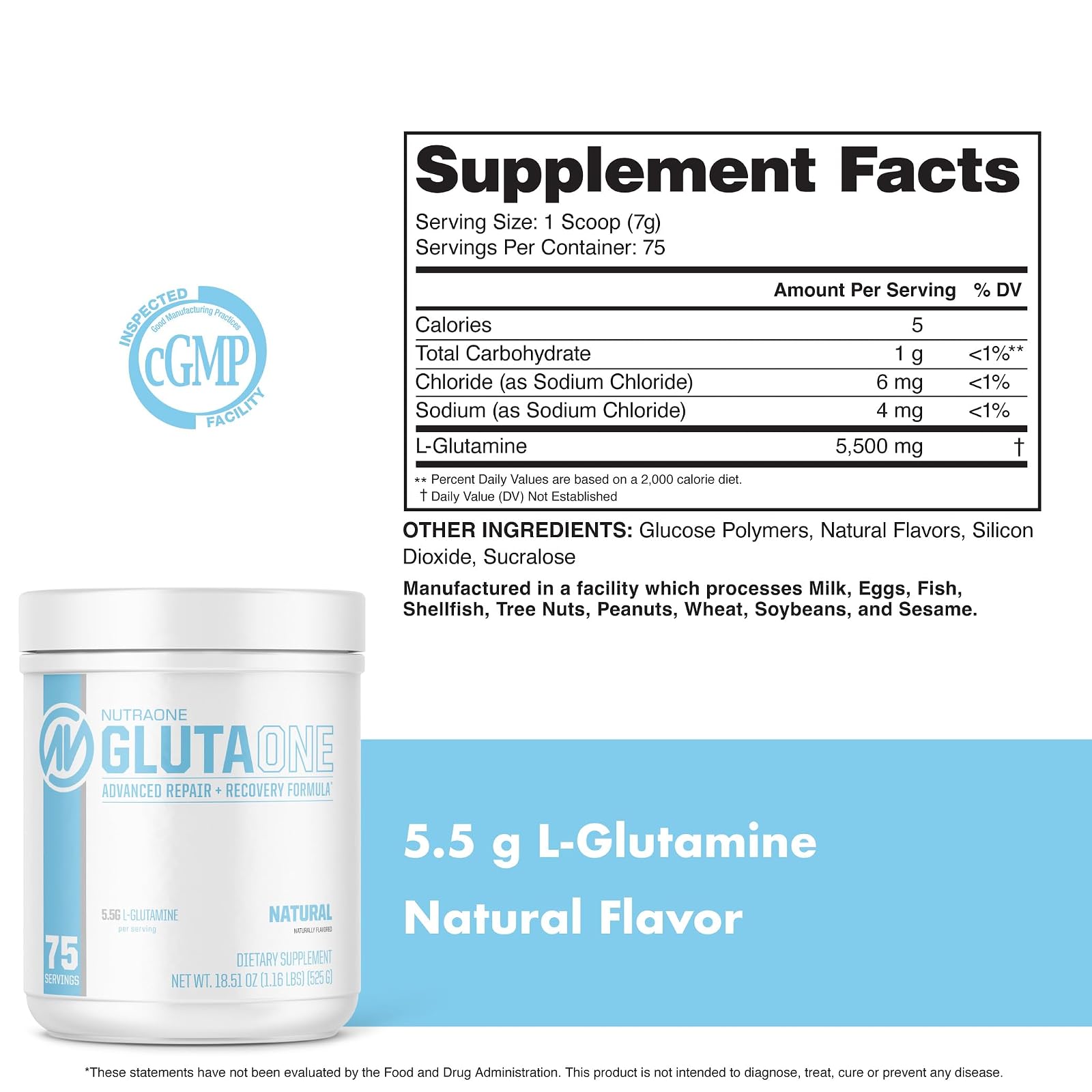 NutraOne l-glutamine for post-workout