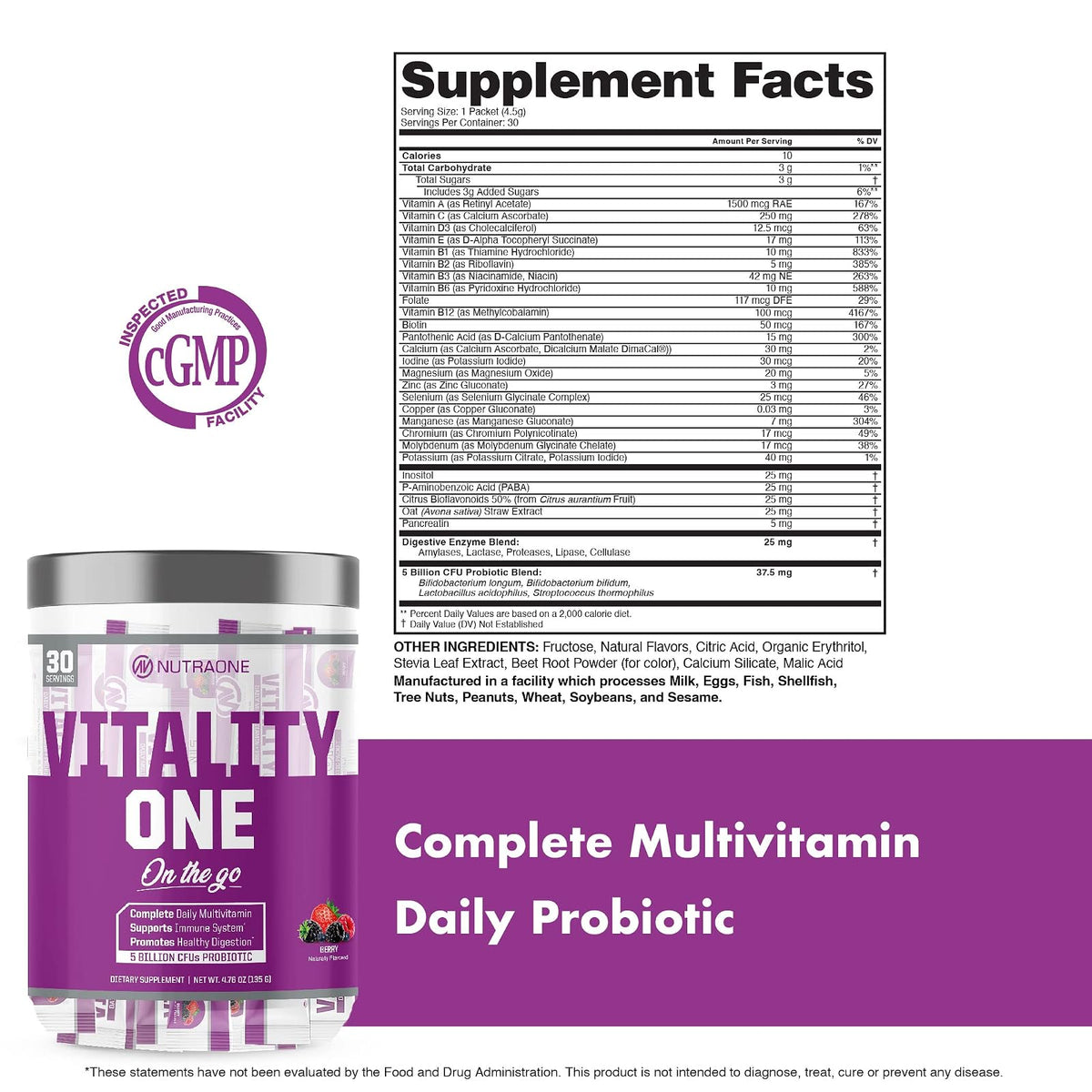 NutraOne VitalityOne immune support