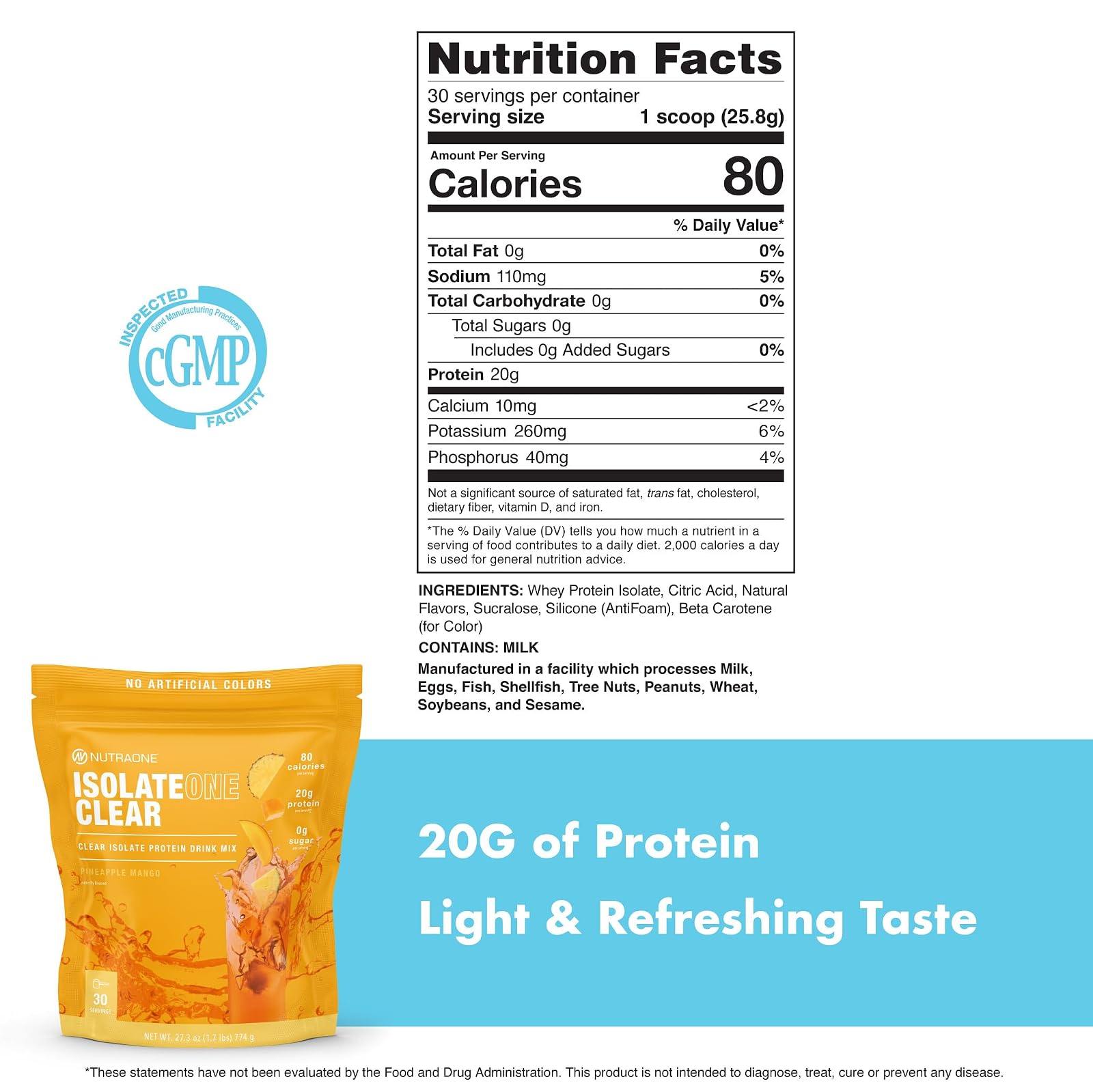 NutraOne whey protein powder low calorie