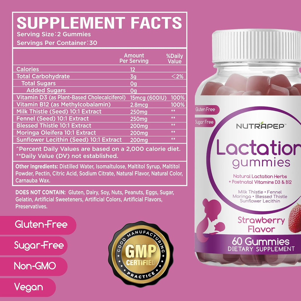NutraPep lactation gummies with essential nutrients