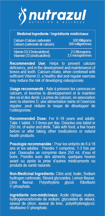 Nutrazul 500 mg calcium dosage