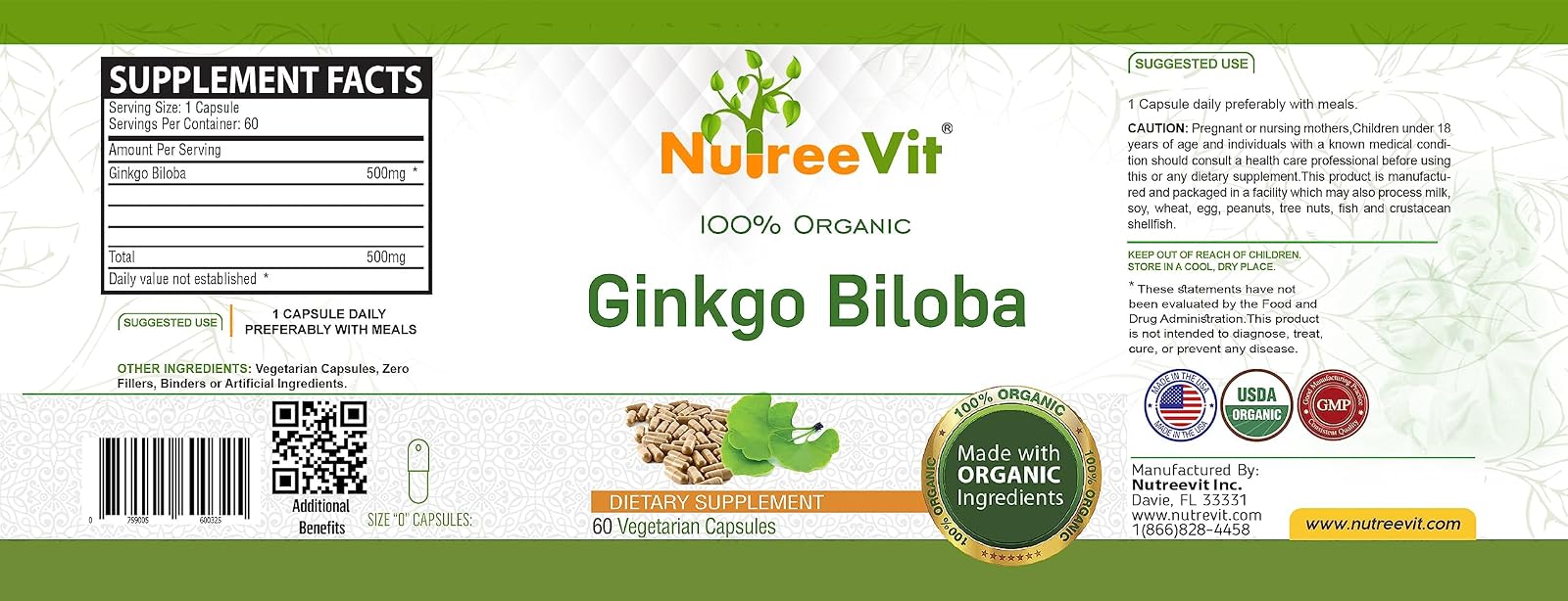 NutreeVit ginkgo biloba 500 mg