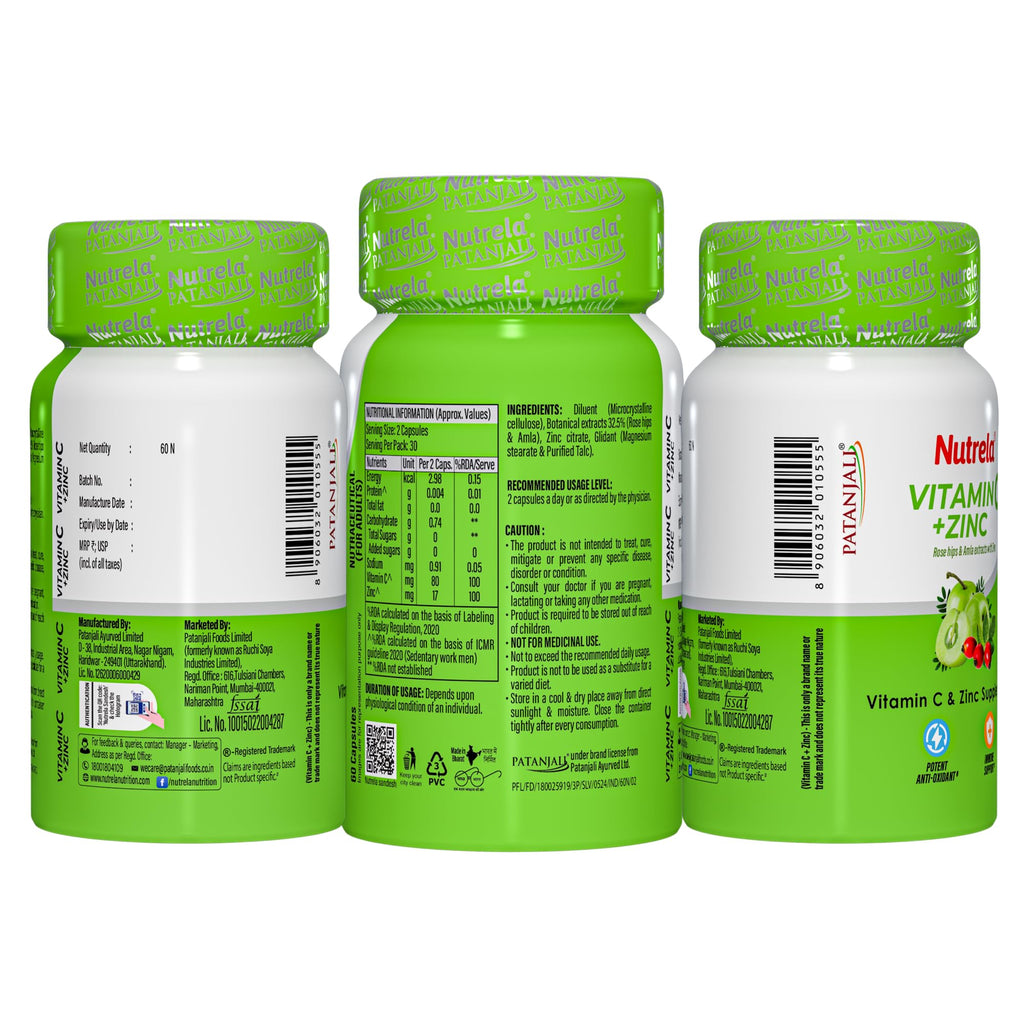 Nutrela vitamin C and zinc for energy