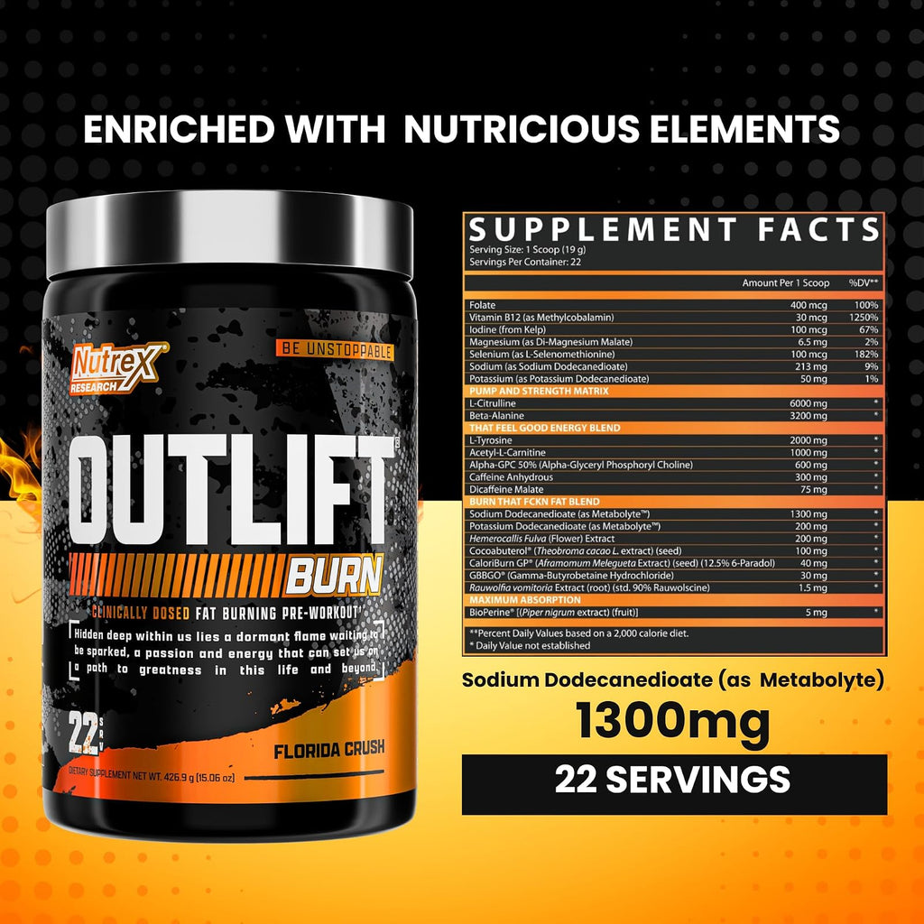 Nutrex Outlift Burn pre-workout for fat loss