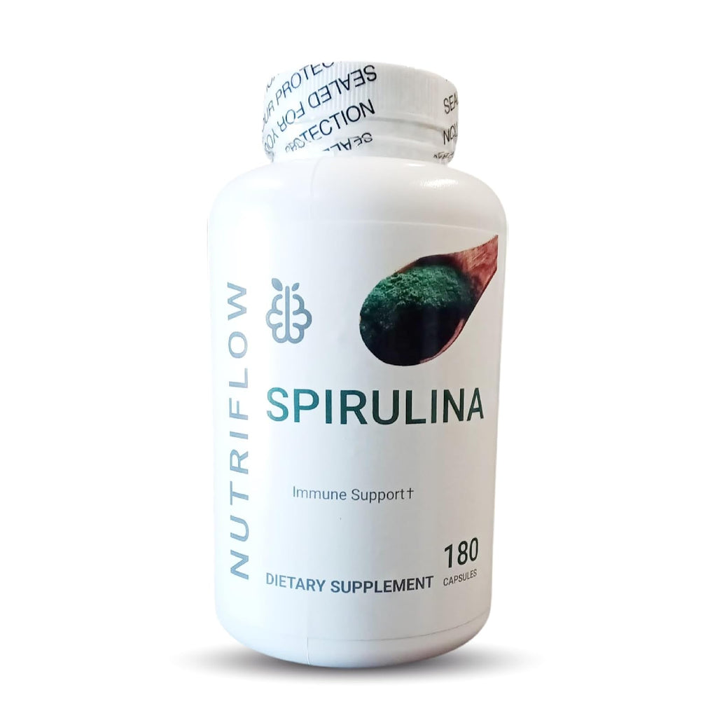 Nutri Flow Spirulina powder capsules