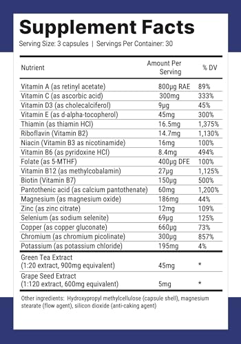 Nutri multivitamins with green tea extract