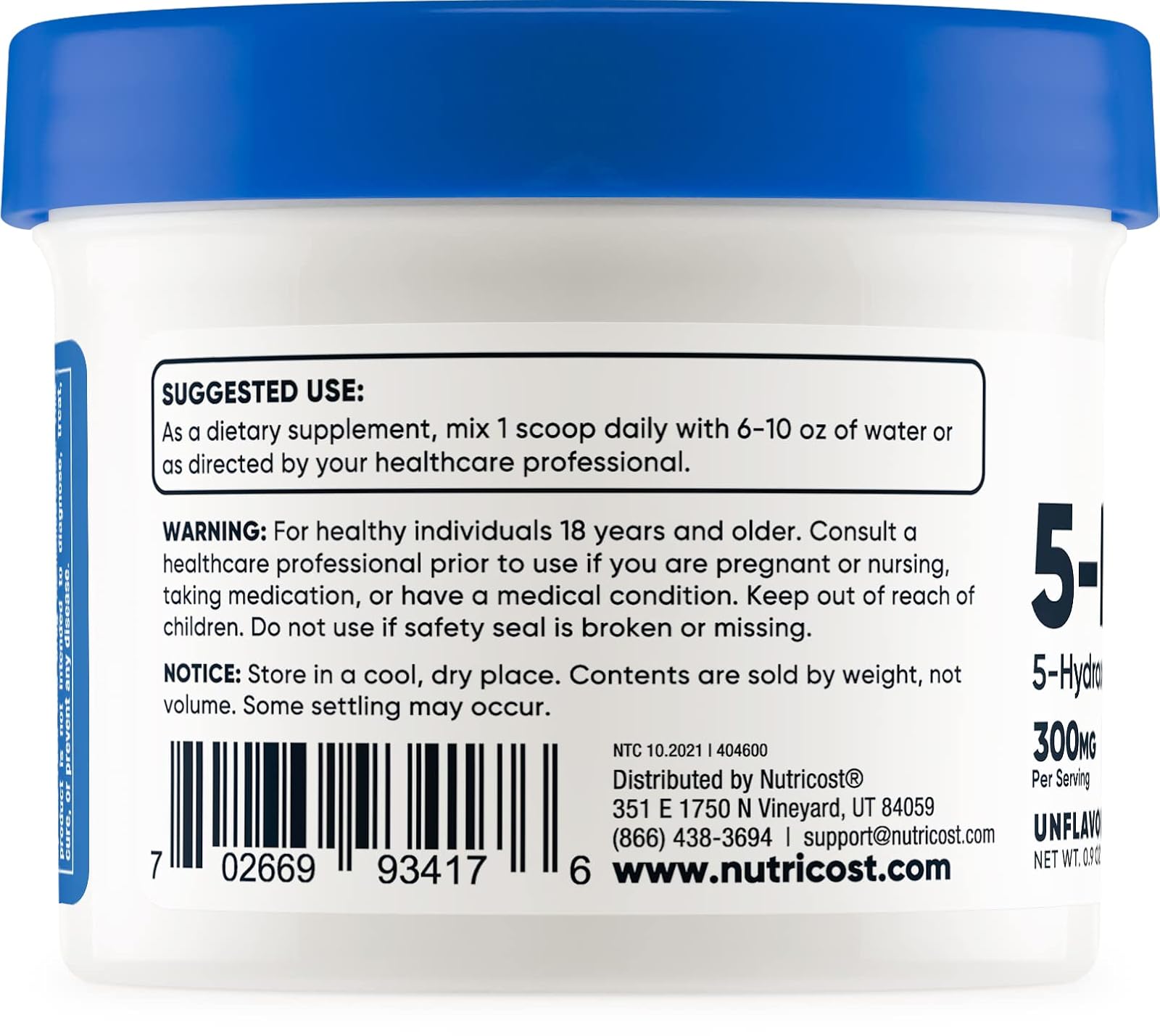 Nutricost 5-HTP powder for better sleep