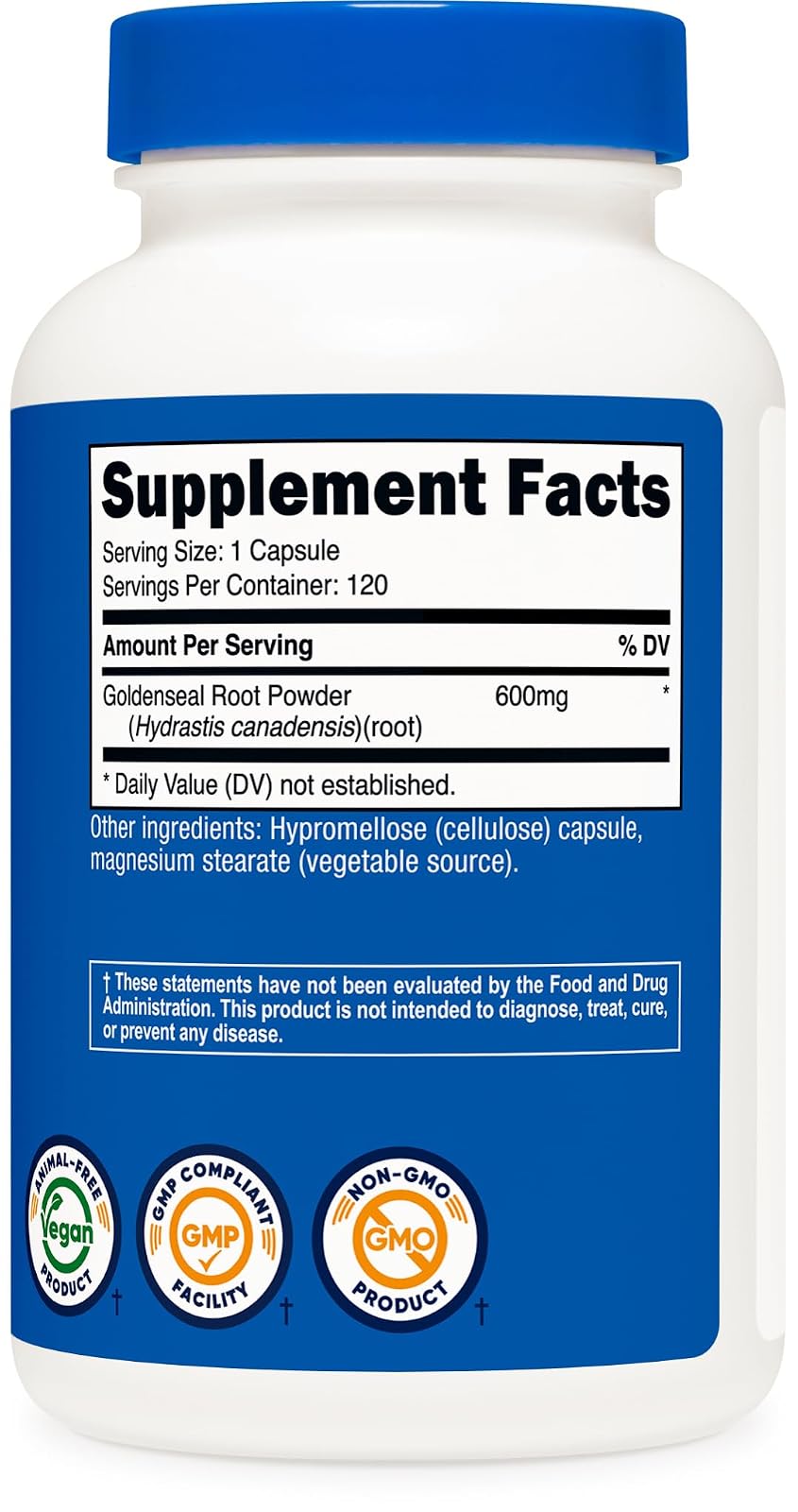 Nutricost 600 mg Goldenseal dosage