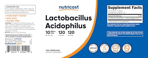 Nutricost acidophilus for wellness support