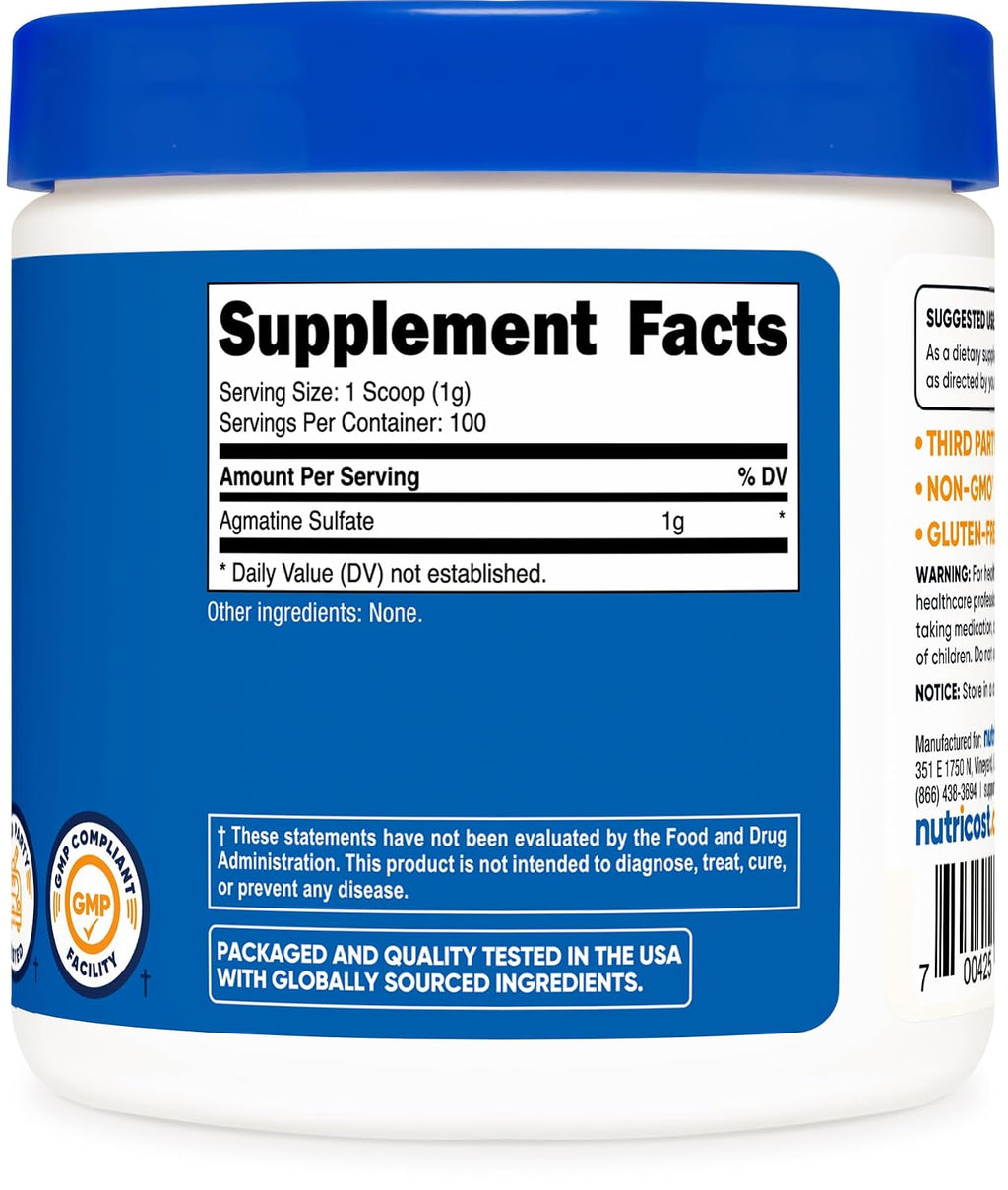 Nutricost Agmatine for optimal pre-workout focus