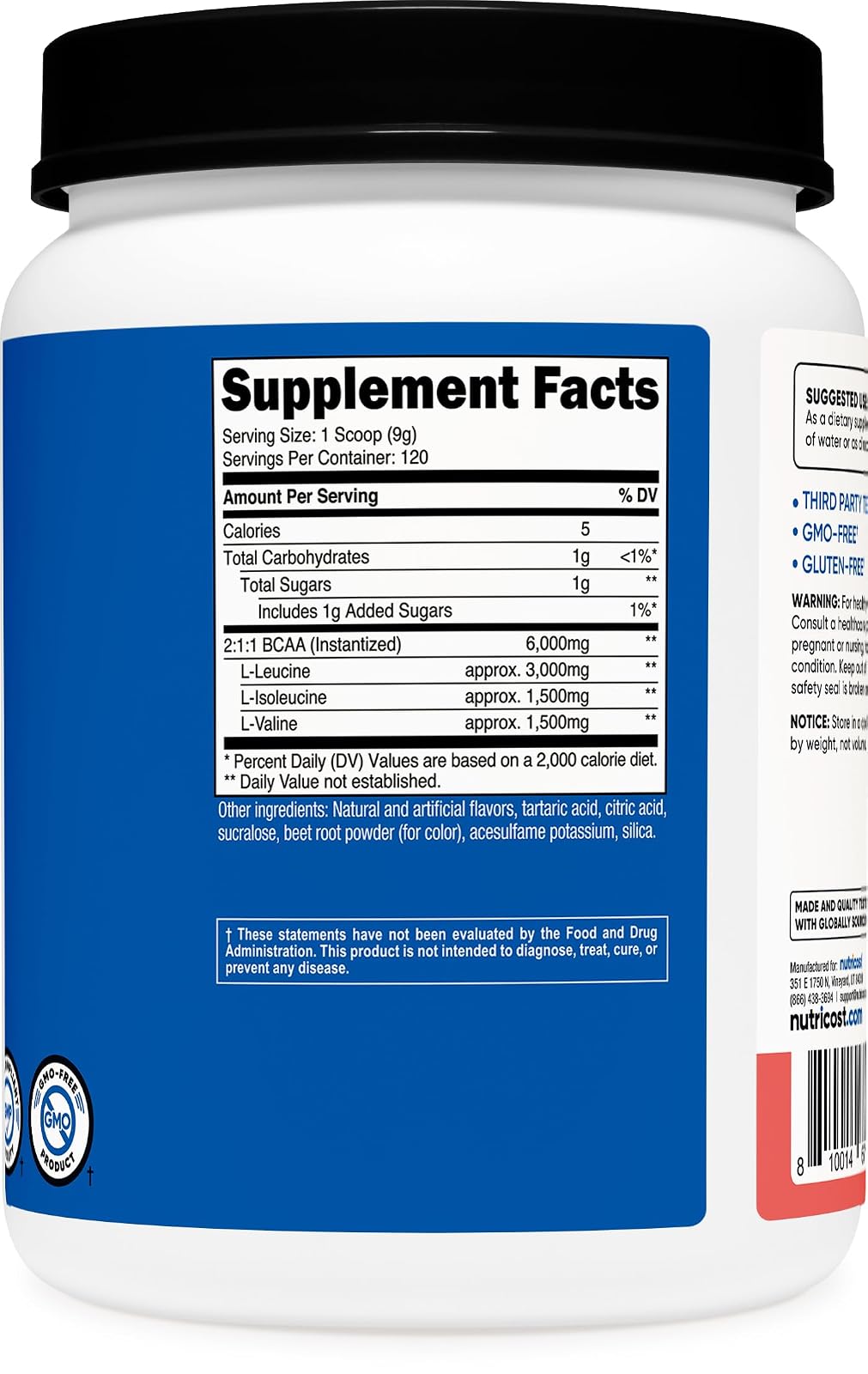 Nutricost amino acids for post-workout hydration