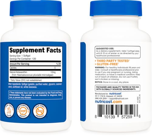 Nutricost Astaxanthin for skin support