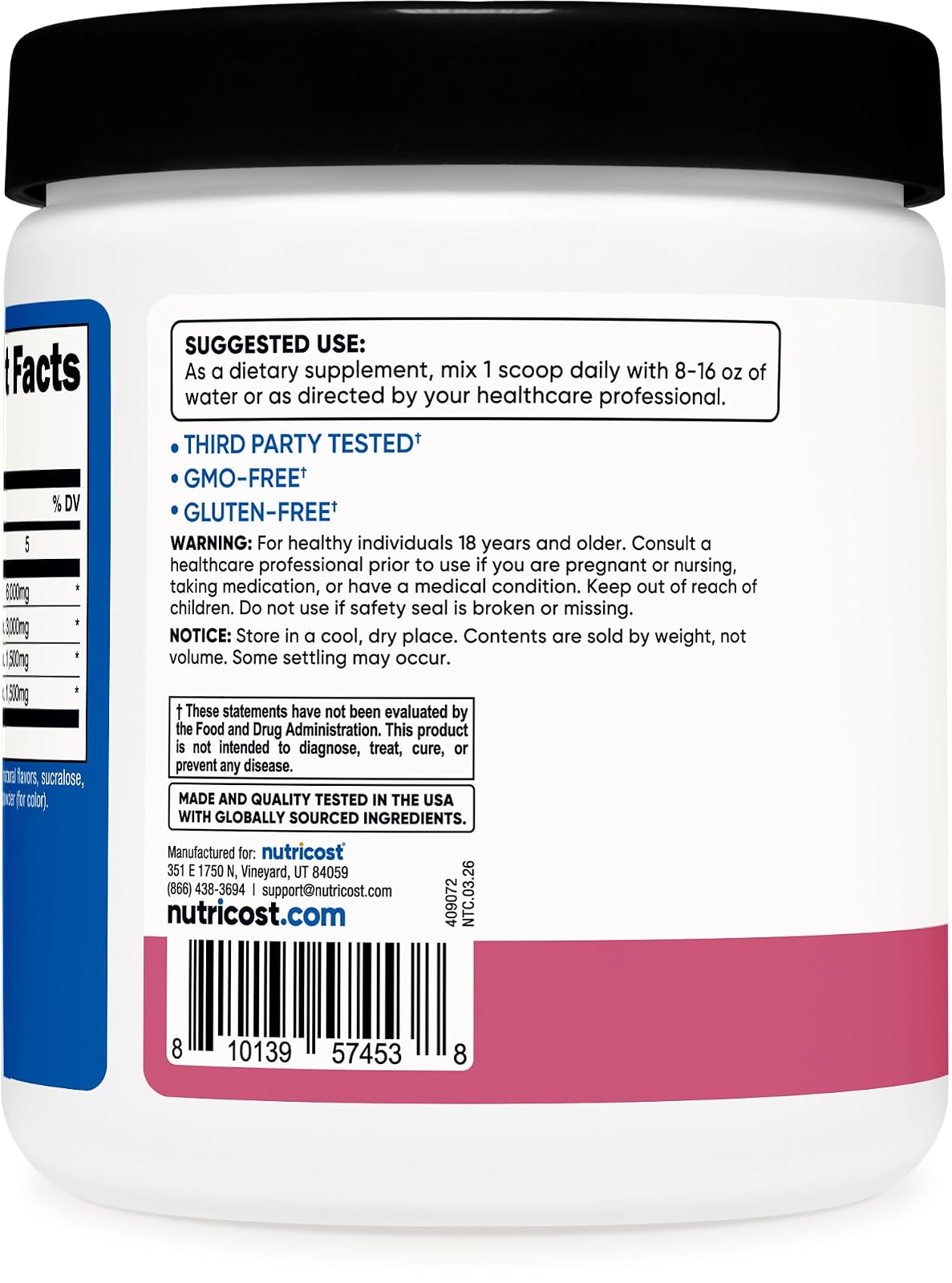 Nutricost BCAA powder 2:1:1 for energy boost