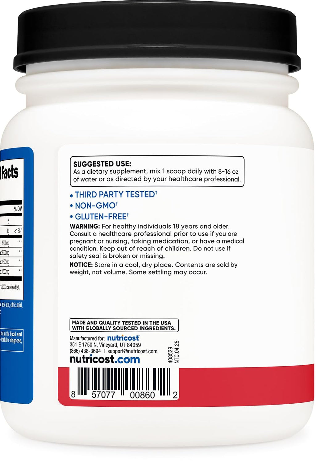 Nutricost BCAA powder energizing drink