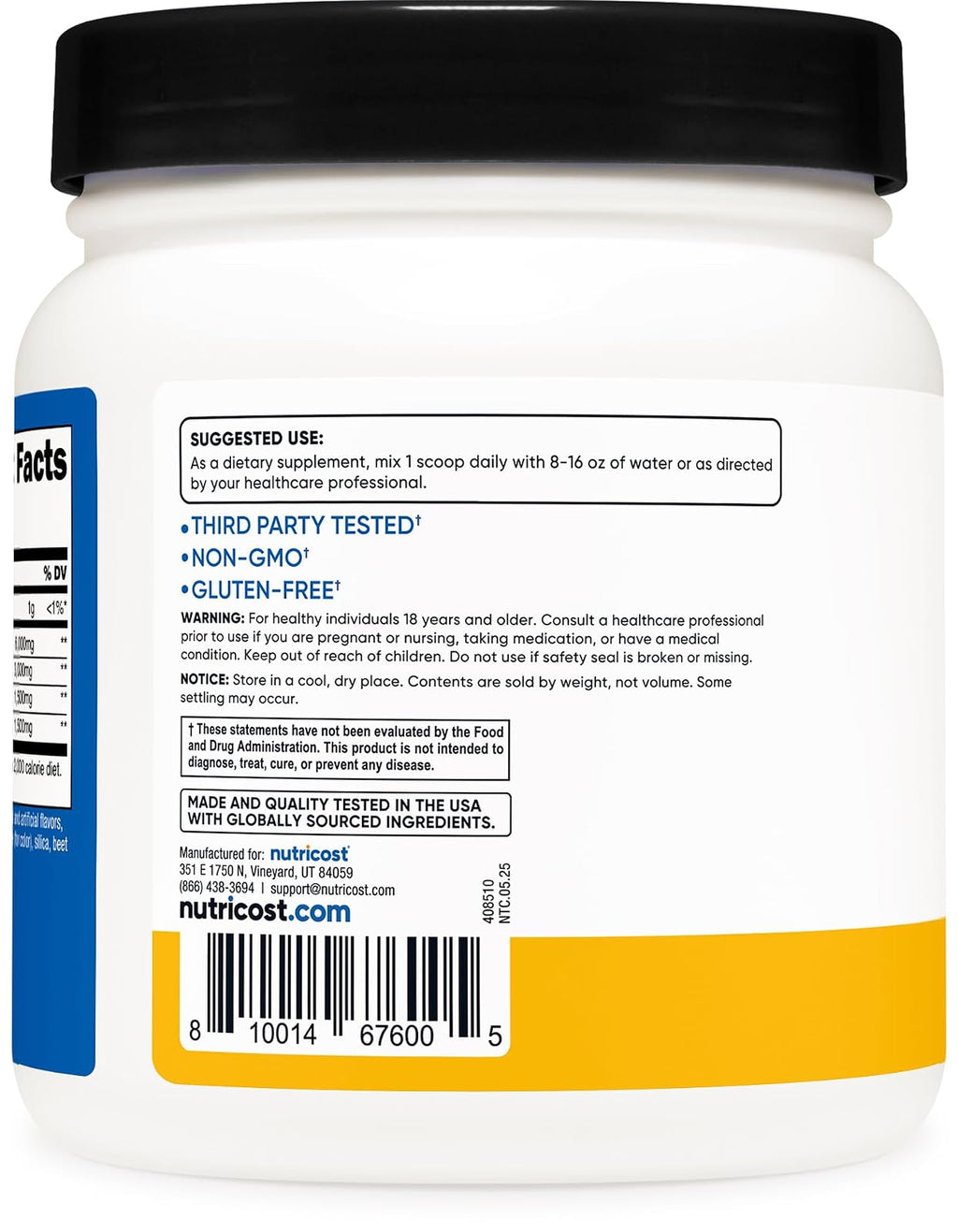 Nutricost BCAA powder for athletes