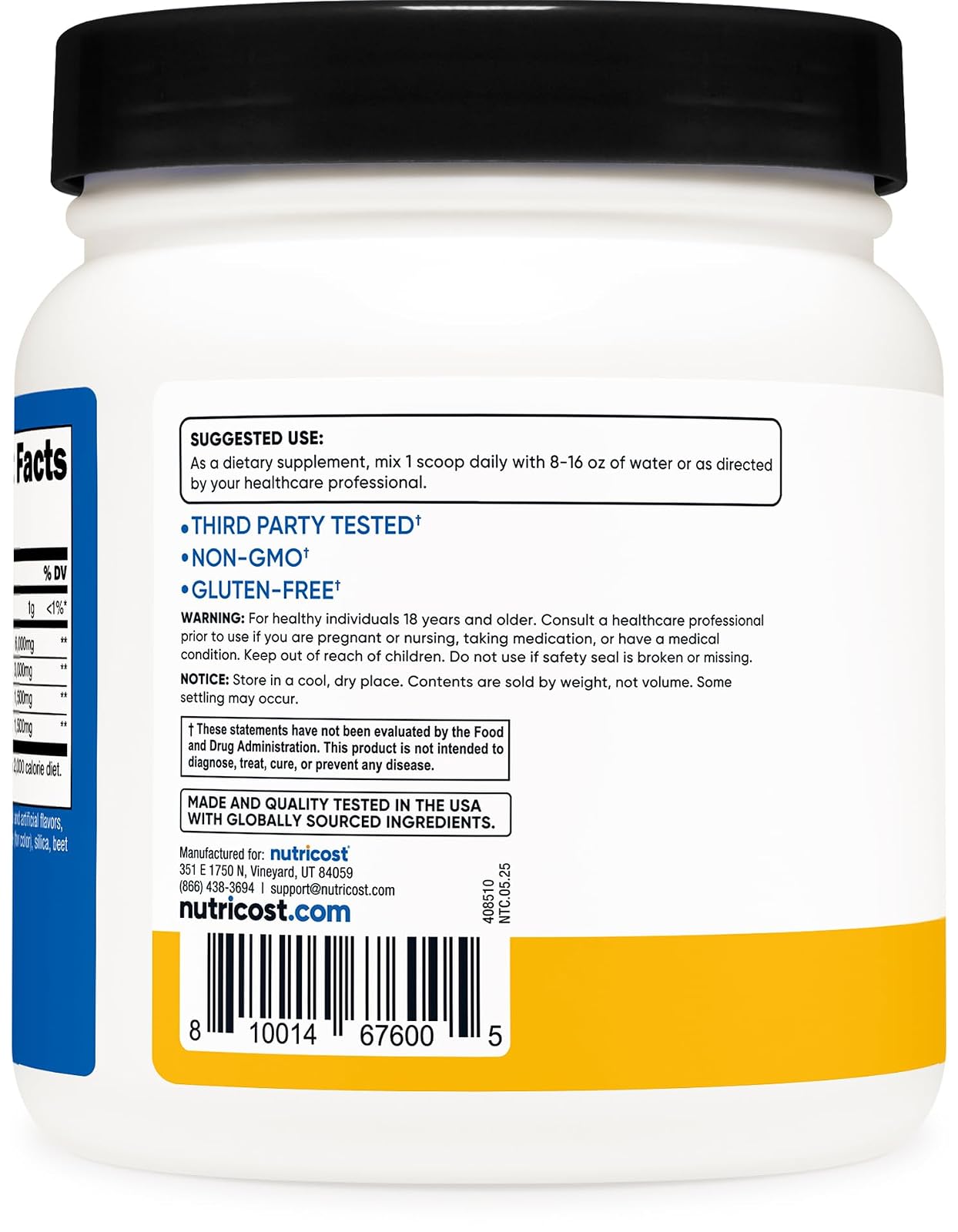 Nutricost BCAA powder for athletes
