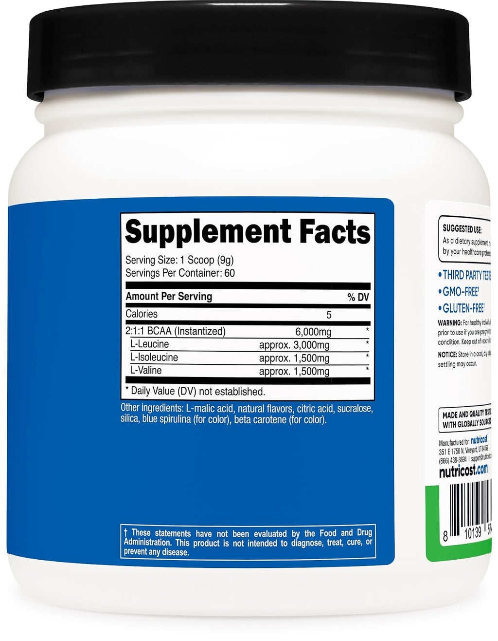 Nutricost BCAA powder for energy boost