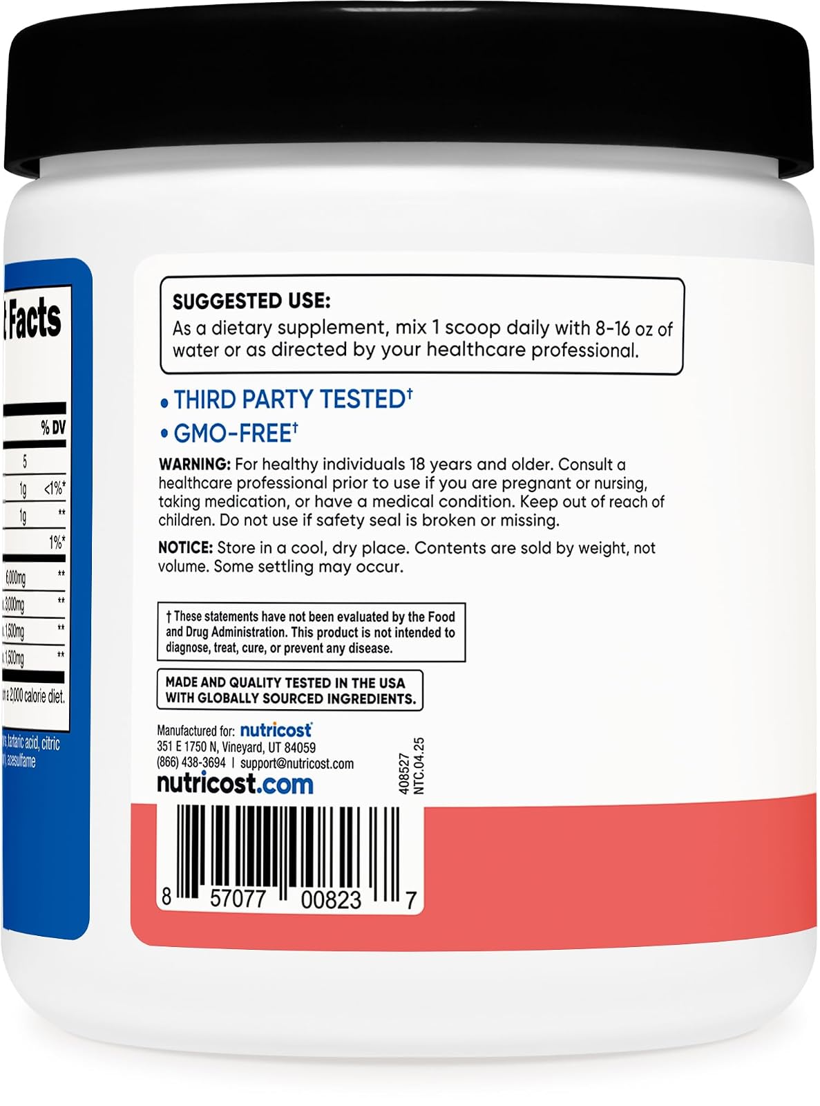 Nutricost BCAA powder for post-exercise recovery