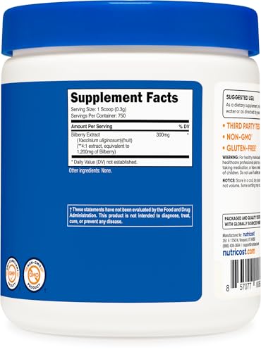 Nutricost bilberry powder in baking
