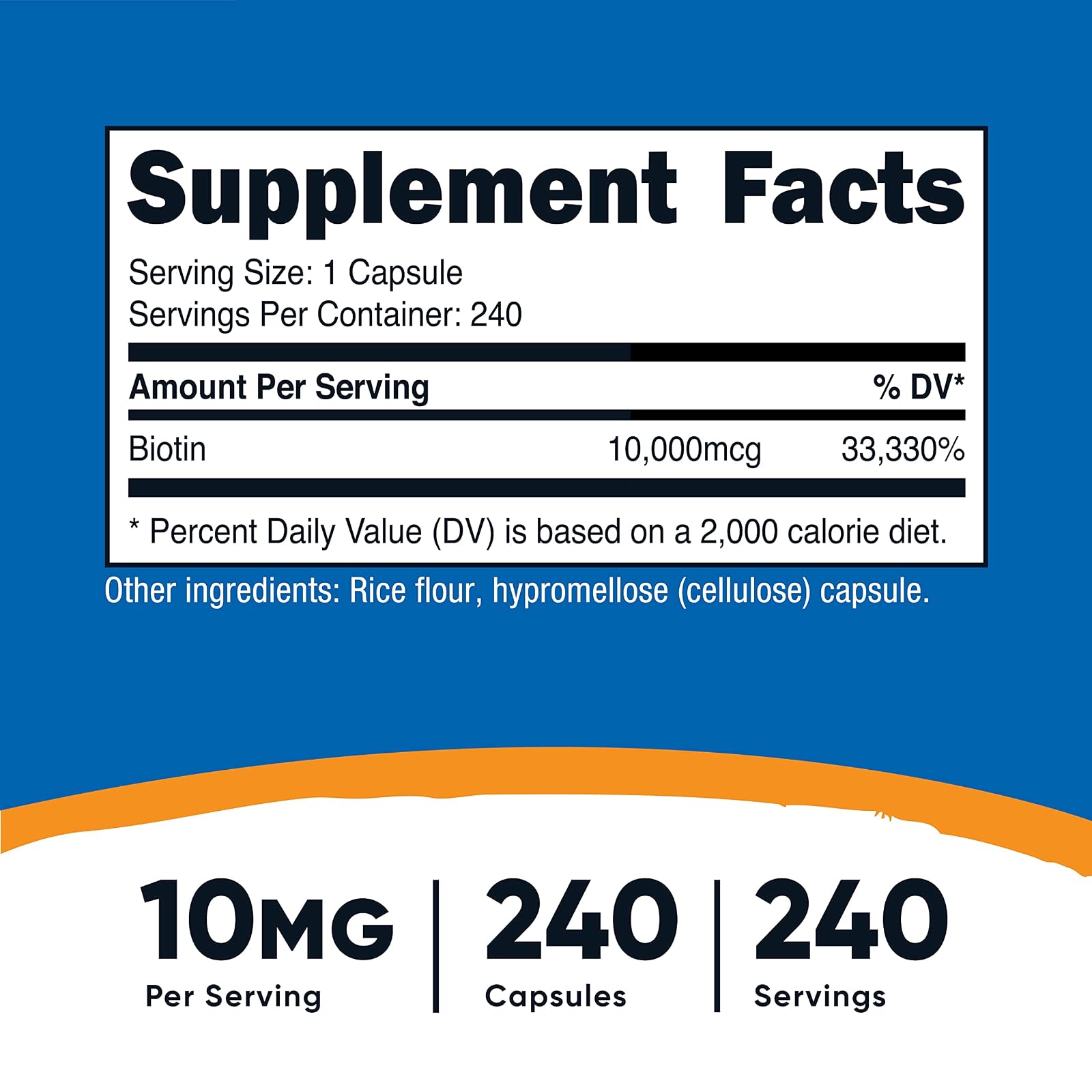 Nutricost biotin for healthy hair