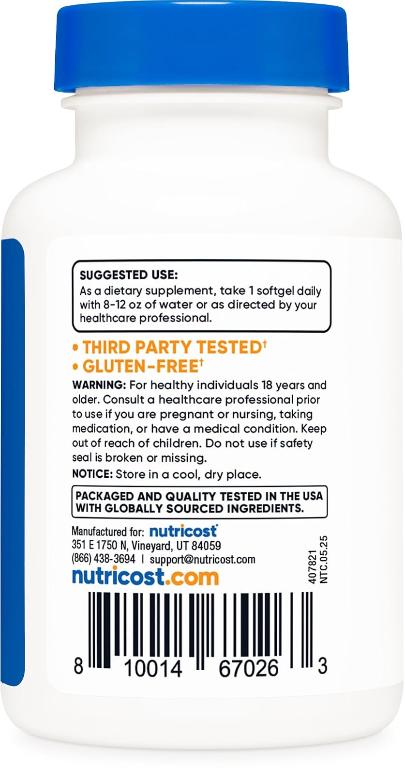 Nutricost biotin softgels for energy support