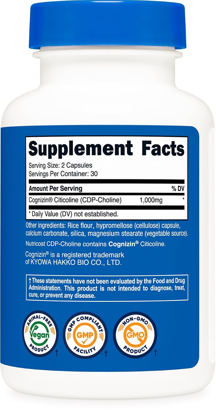 Nutricost brain supplement for focus and memory
