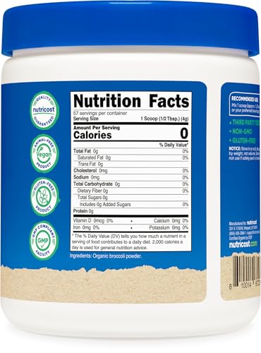Nutricost broccoli powder for plant-based diets