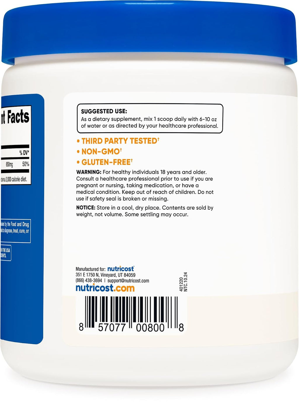 Nutricost calcium carbonate for daily intake