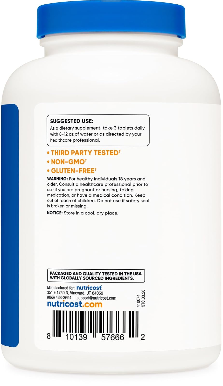 Nutricost Calcium for strong teeth and bones