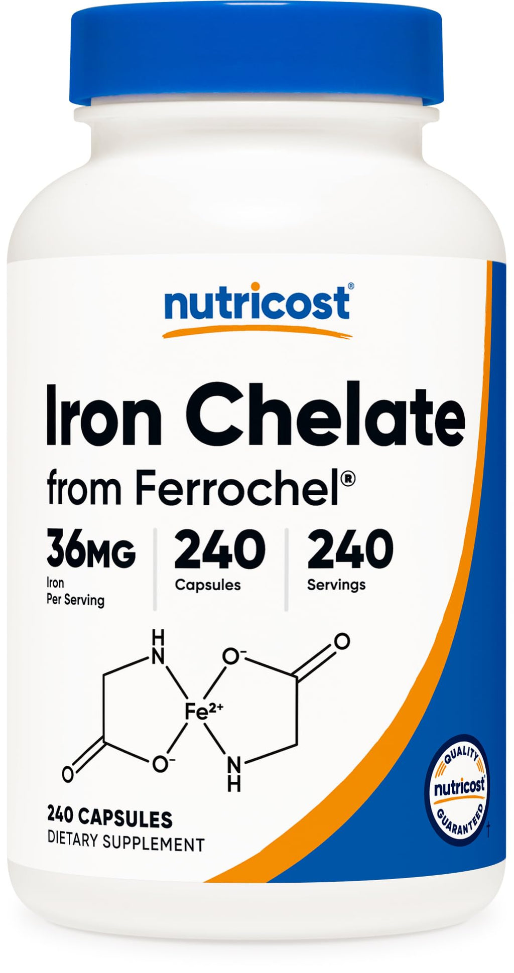 Nutricost chelated iron capsules