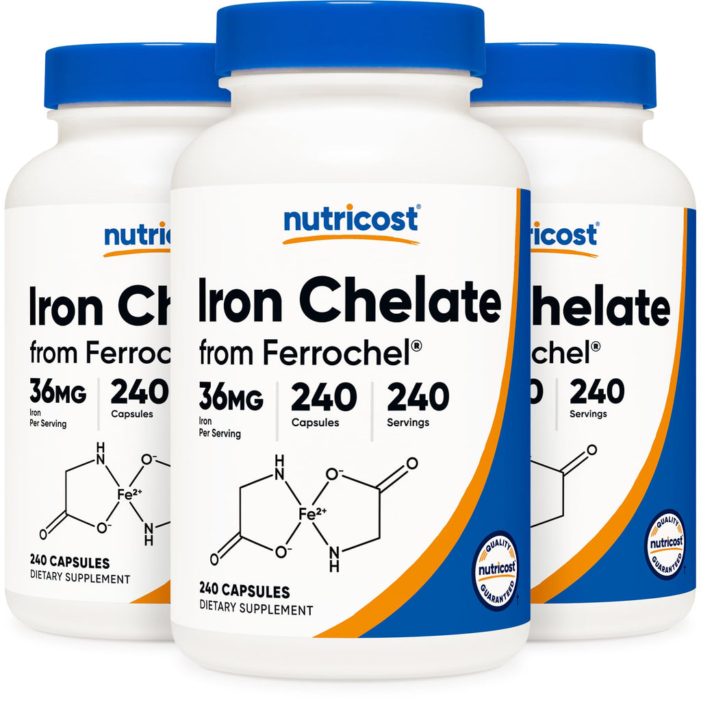 Nutricost chelated iron capsules