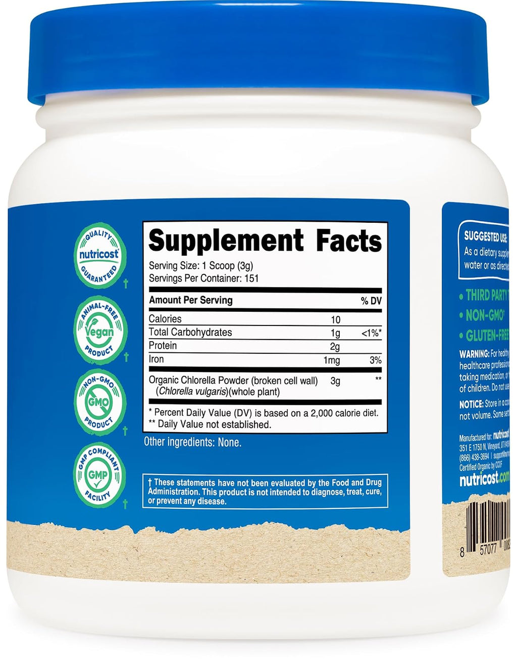 Nutricost chlorella powder for energy boost