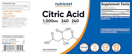 nutricost citric acid for immune support