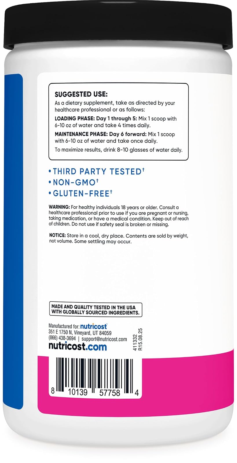 Nutricost creatine for post-workout recovery