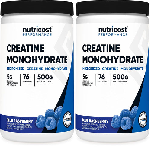 Nutricost Creatine Monohydrate Powder Blue Raspberry - 500 Grams