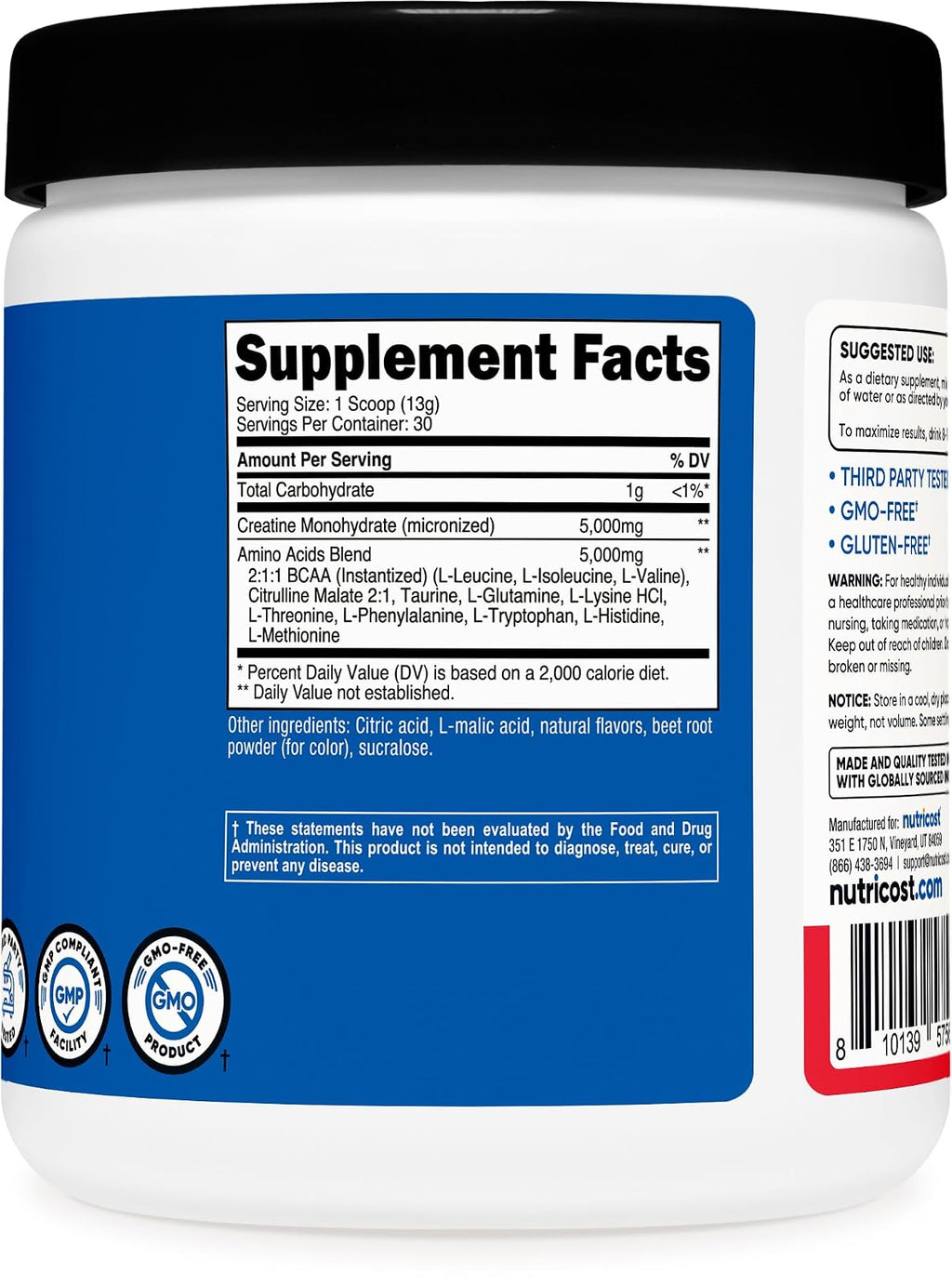 Nutricost creatine supports workout endurance