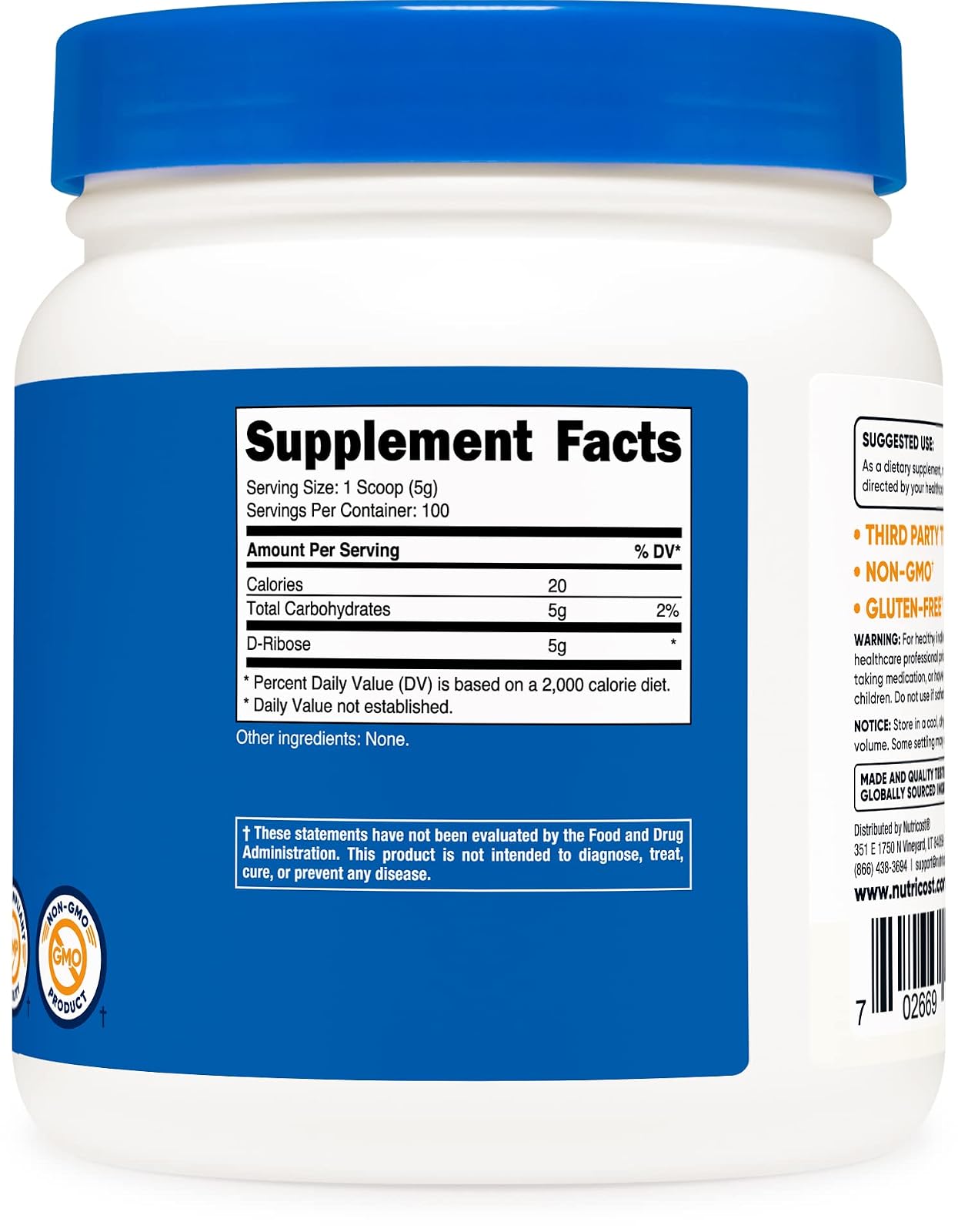 Nutricost D-Ribose for athletic performance