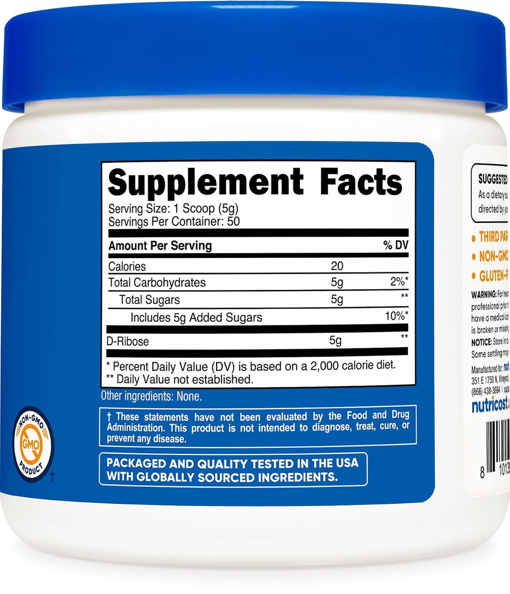 Nutricost D-Ribose Powder for heart health