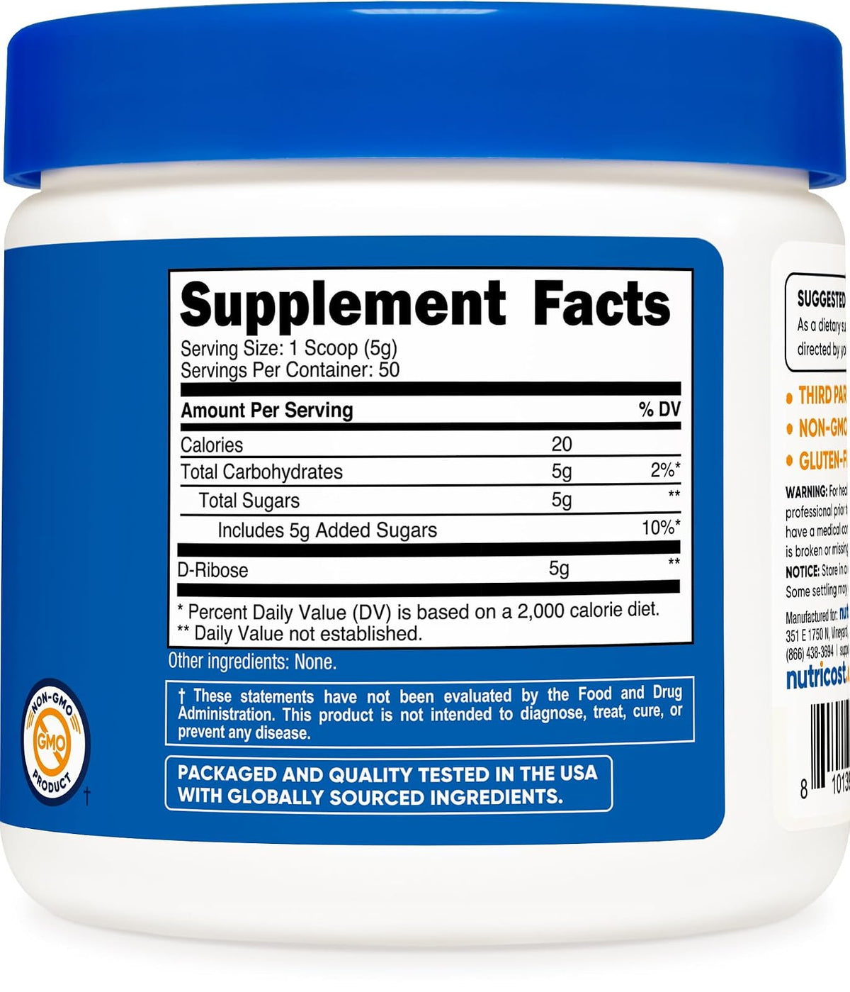 Nutricost D-Ribose Powder for heart health
