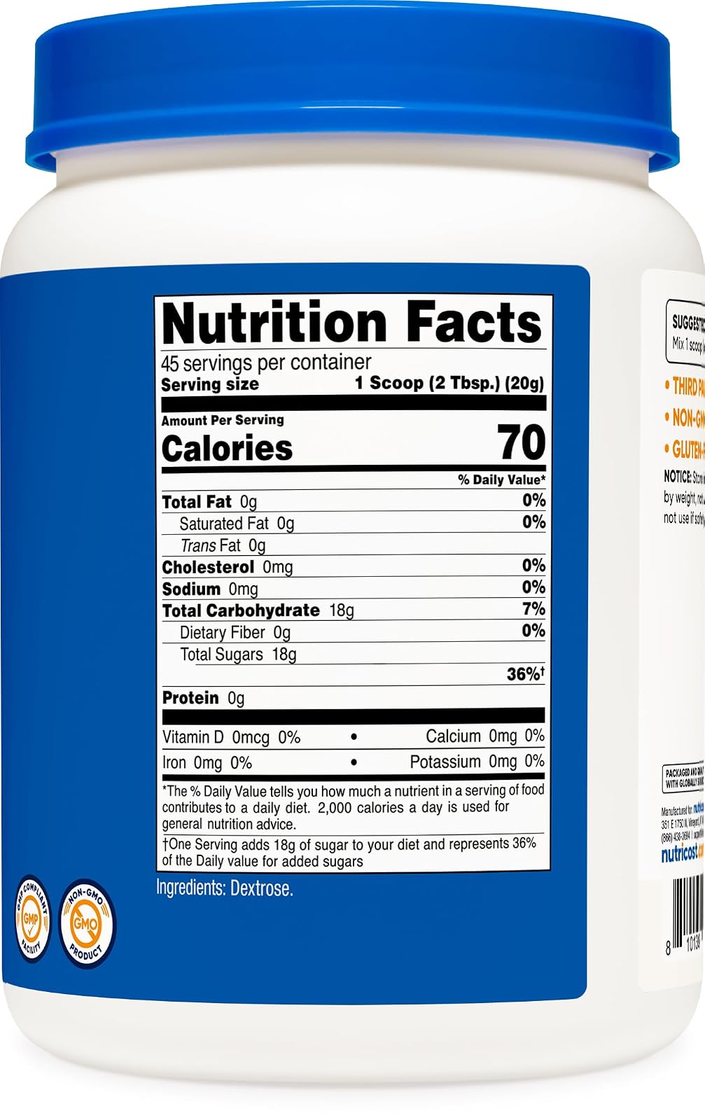 Nutricost dextrose for post-exercise replenishment