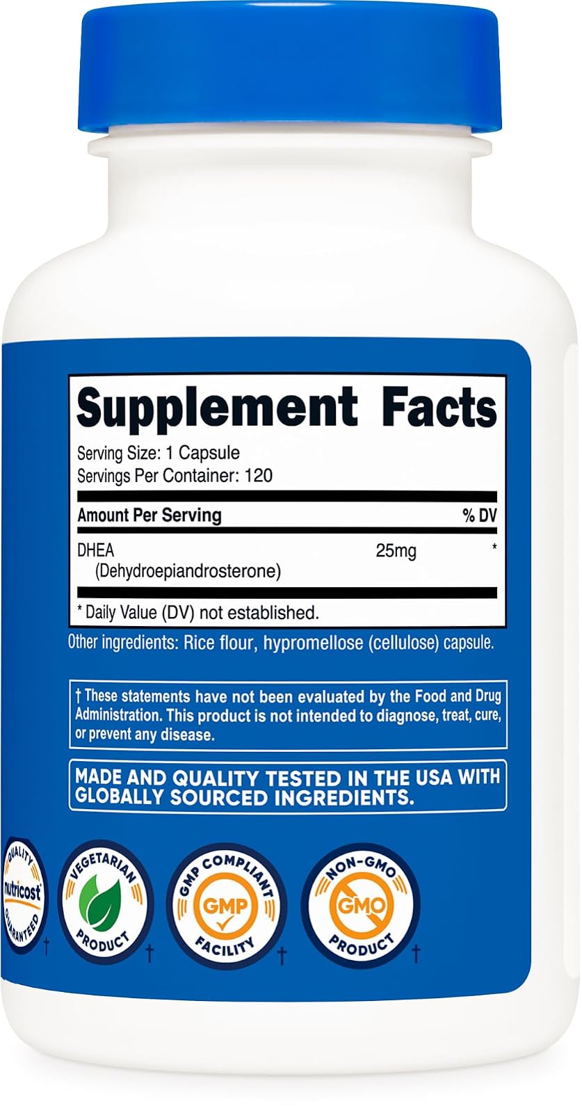 Nutricost DHEA capsules for overall wellness