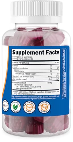 Nutricost elderberry gummies with natural fruit