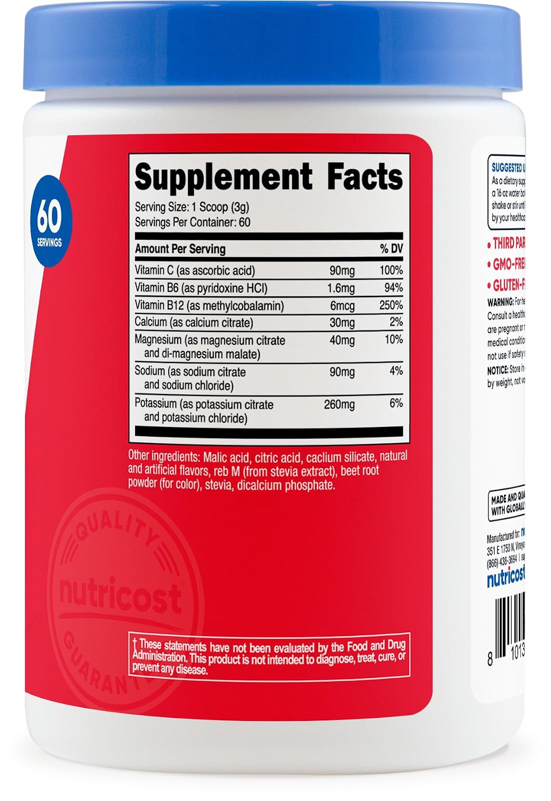 Nutricost electrolytes for active lifestyles