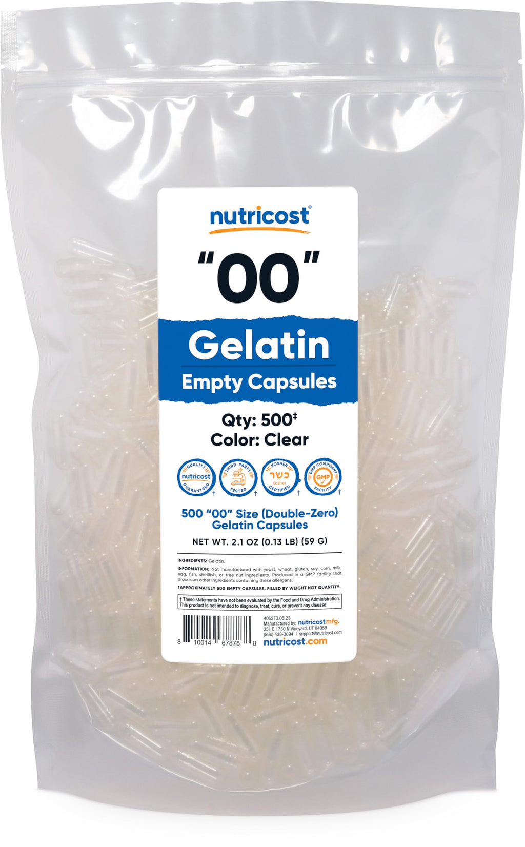 Nutricost empty capsules for vitamins