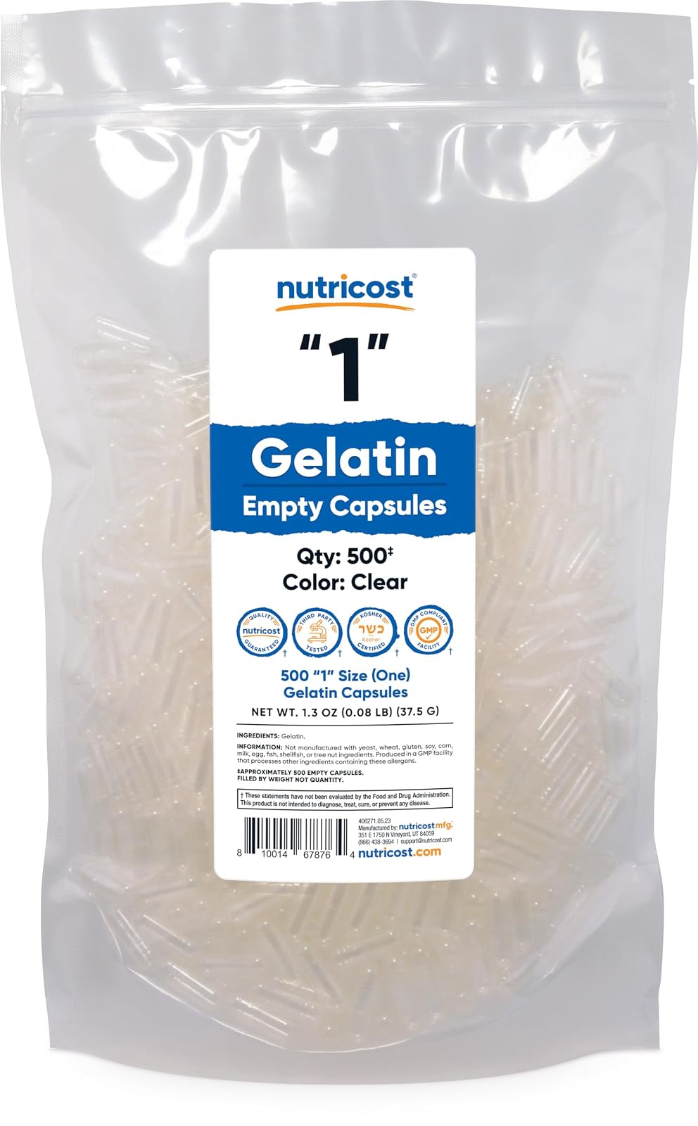 Nutricost empty gelatin capsules for multivitamins